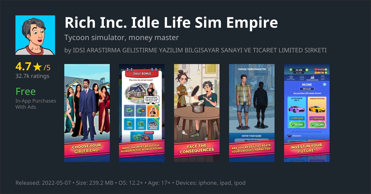 Rich Inc. Idle Life Sim Empire Game Reviews – Features, Pricing & User ...