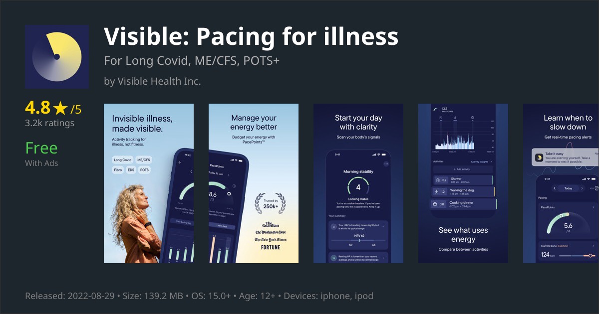 Visible - Long Covid, ME/CFS, POTS Pacing App | AppsHunter