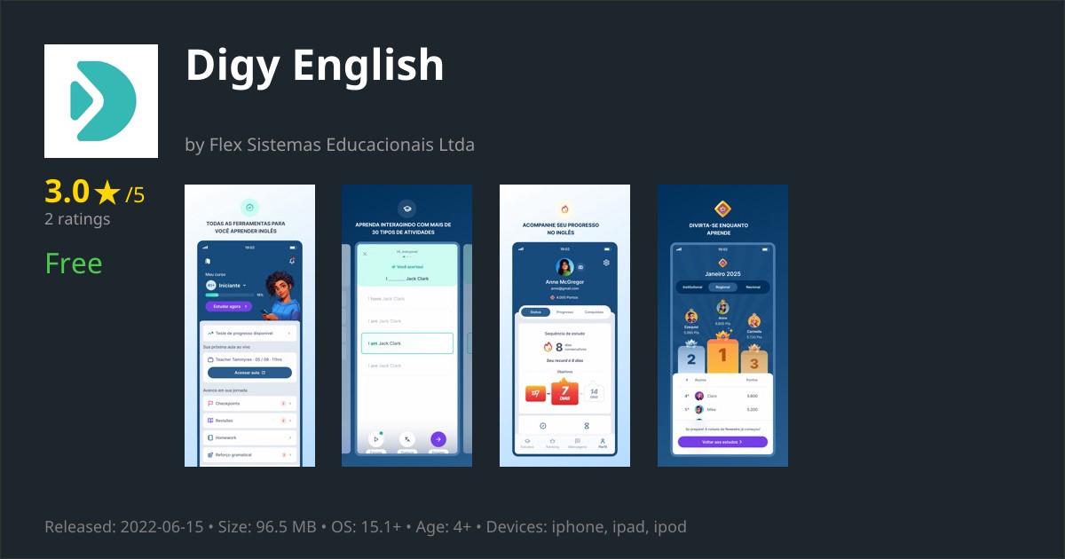 Digy English App for iPhone - Download