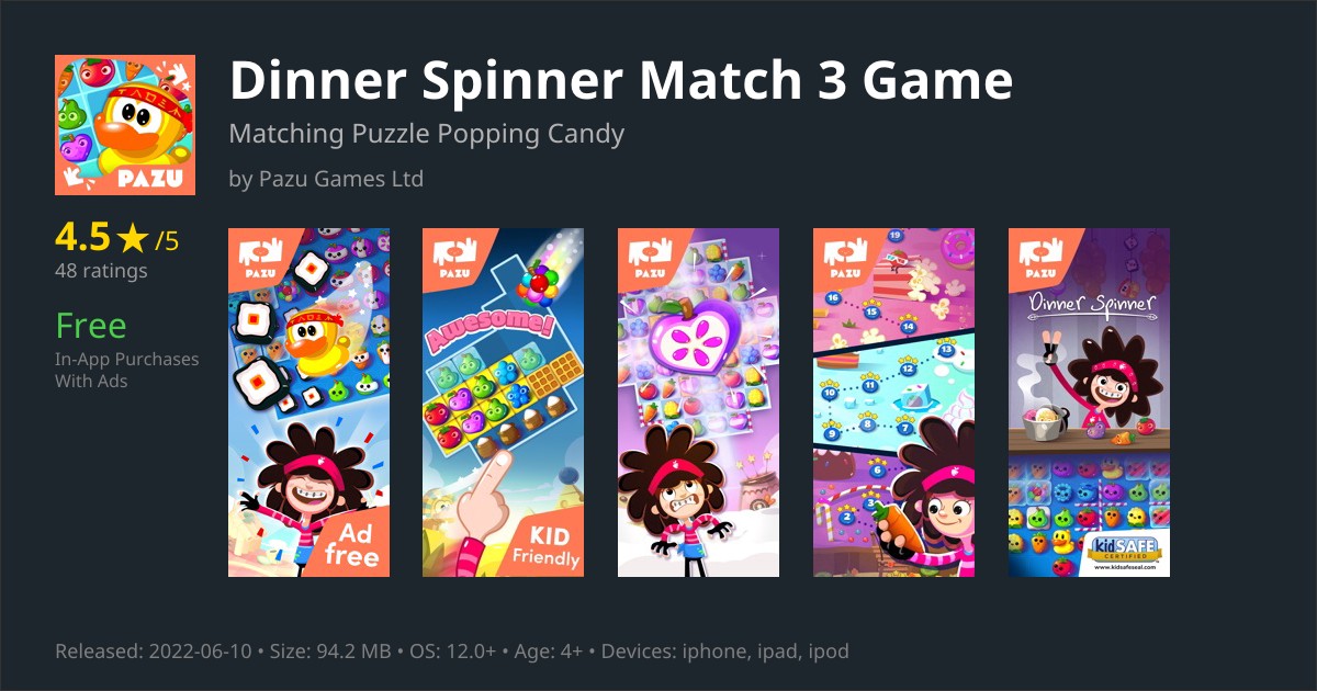 Dinner Spinner Match 3 Game Game Reviews – Features, Pricing & User Ratings