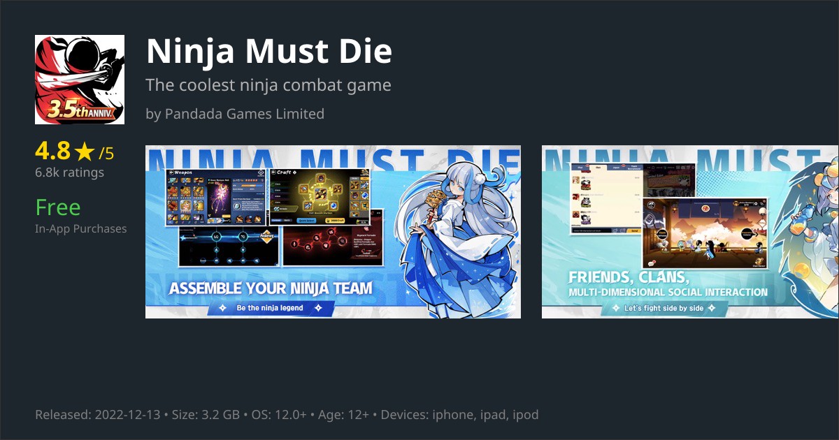 Ninja Must Die game for iPhone — Download
