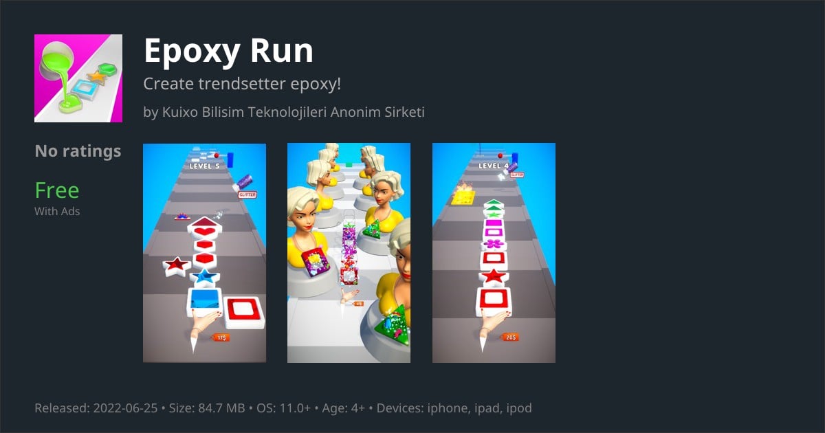 Epoxy Run Game for iPhone - Download