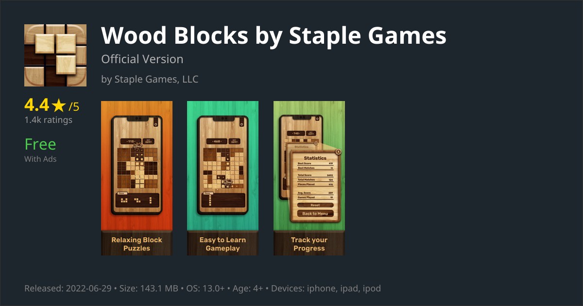 Wood Blocks by Staple Games Game Reviews – Features, Alternatives ...
