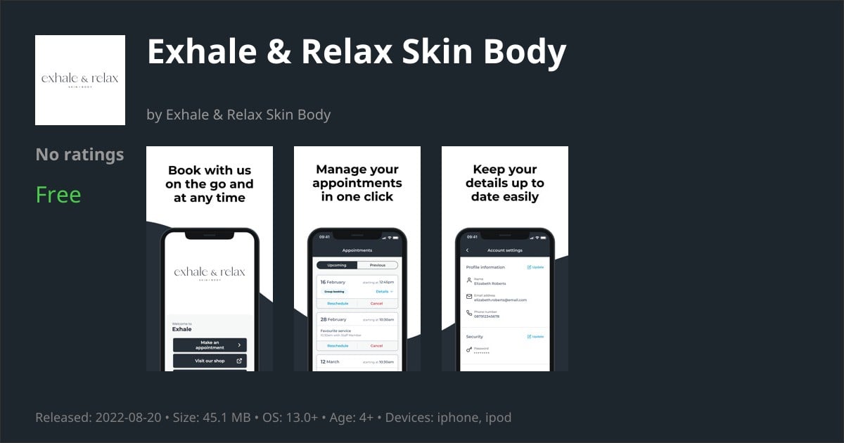 Exhale & Relax Skin Body App Reviews – Features, Alternatives & User ...