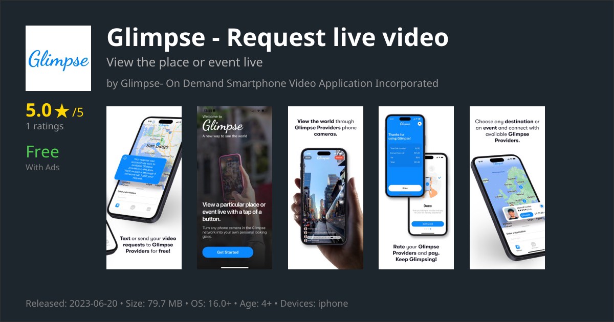 Glimpse app for iPhone — Download