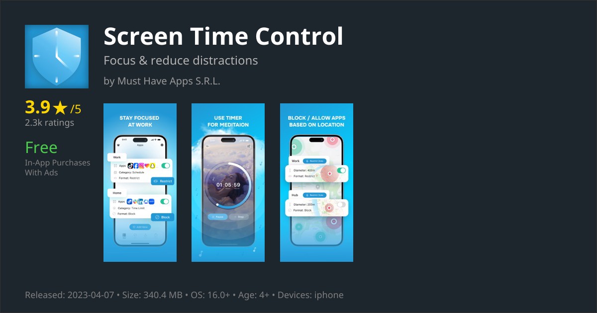 Screen Time Control - App Blocker, Focus, Productivity