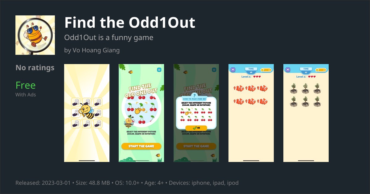 Find the Odd1Out game for iPhone — Download