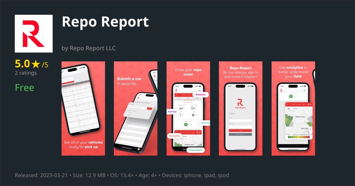 Repo Report App for iPhone - Download