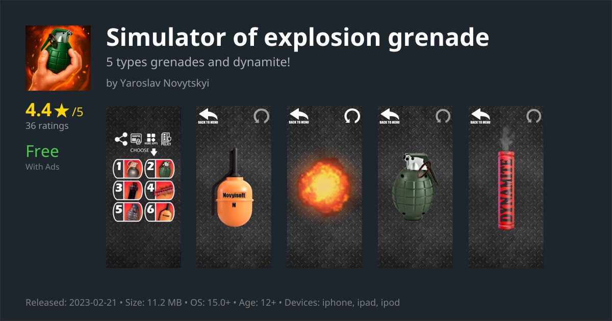 Grenade Explosion Simulator - Realistic Sounds & Effects