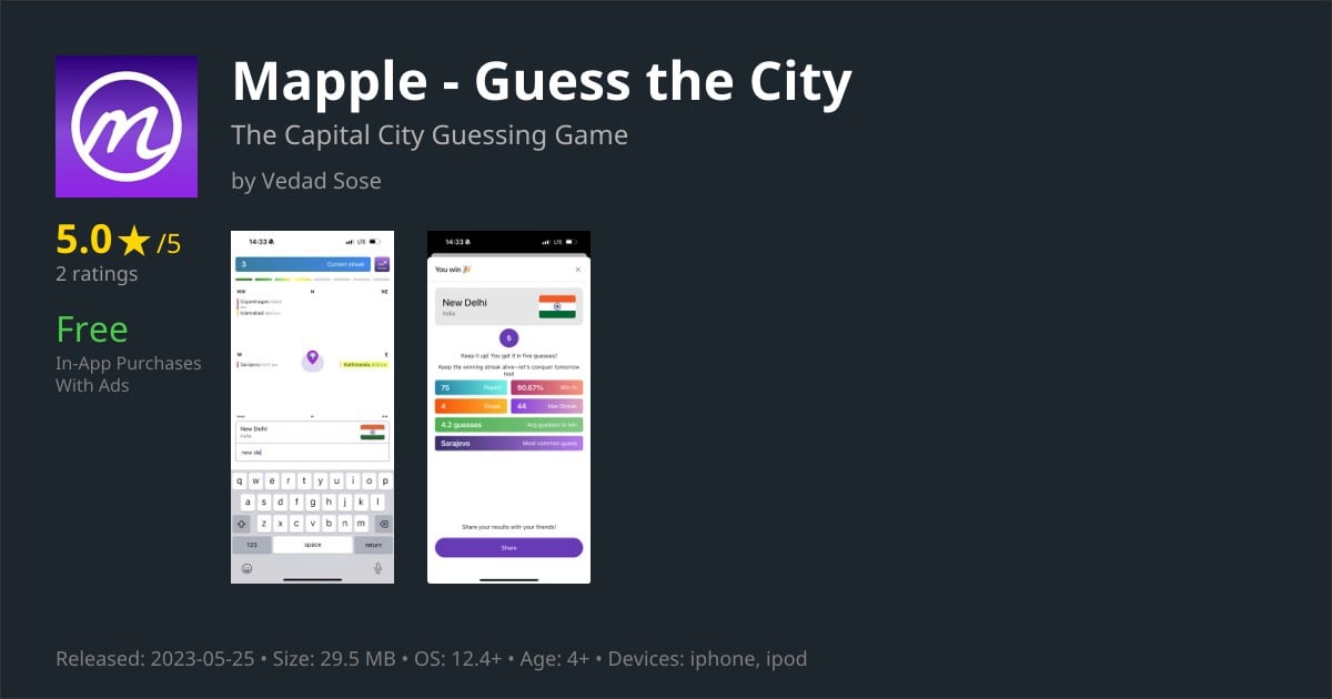 Mapple Game for iPhone - Download