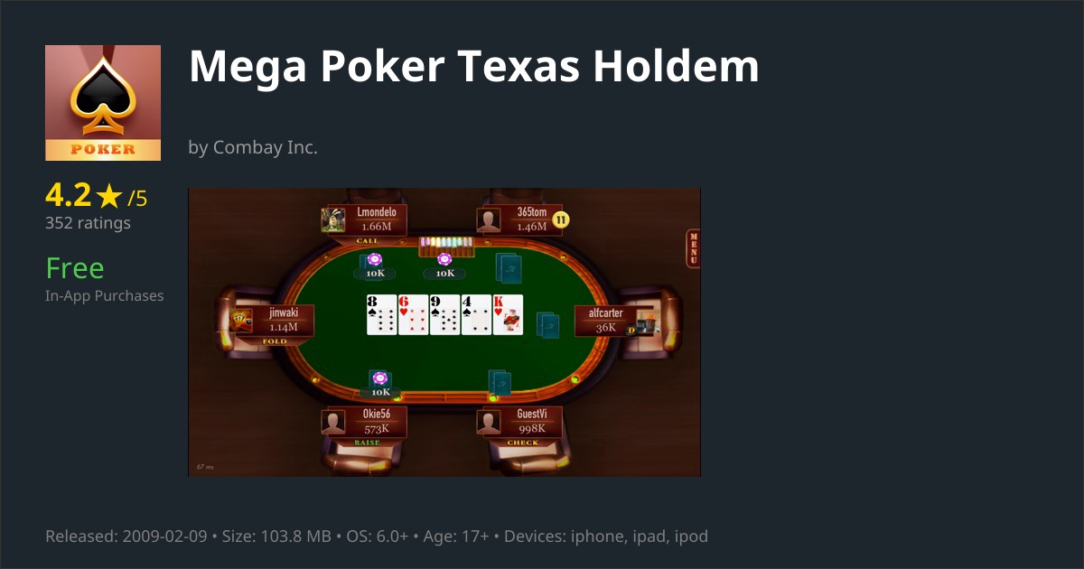 Mega Poker Texas Hold'em - Live Multiplayer Card Game | AppsHunter