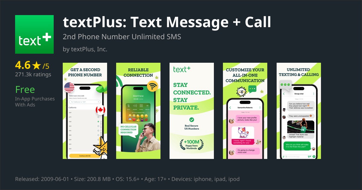 textPlus app for iPhone — Download