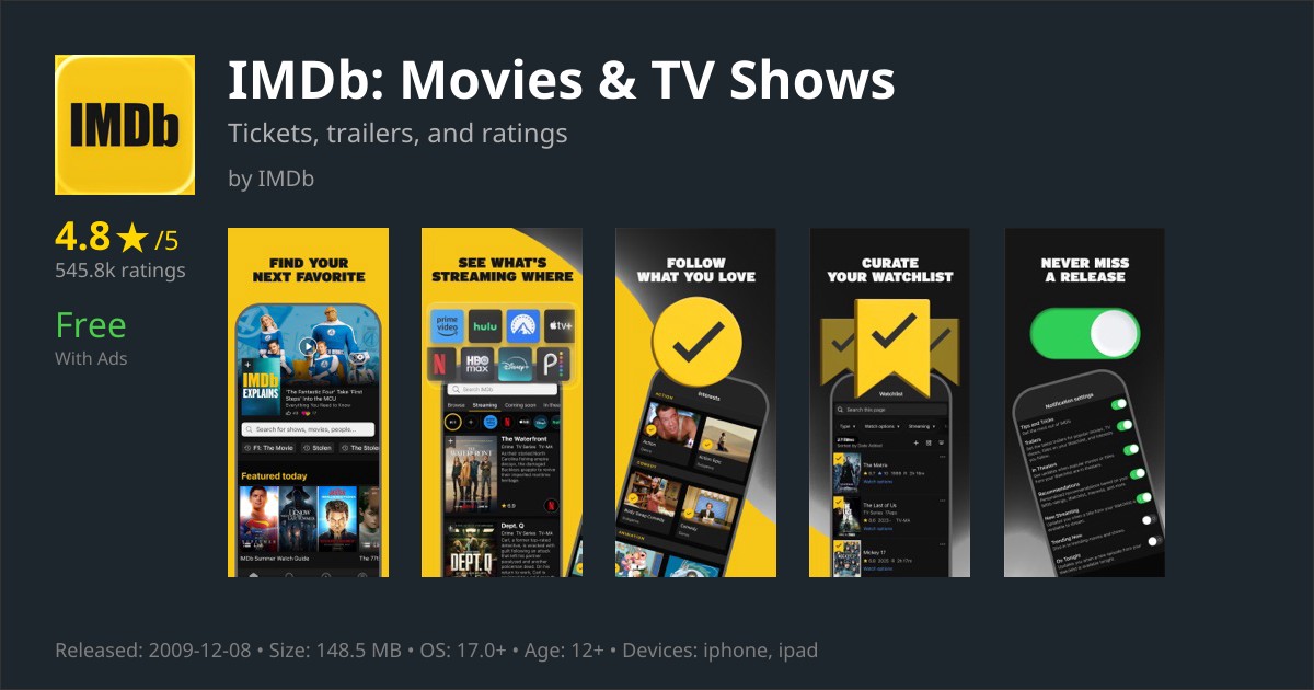 IMDb App Reviews – Features, Alternatives & User Ratings