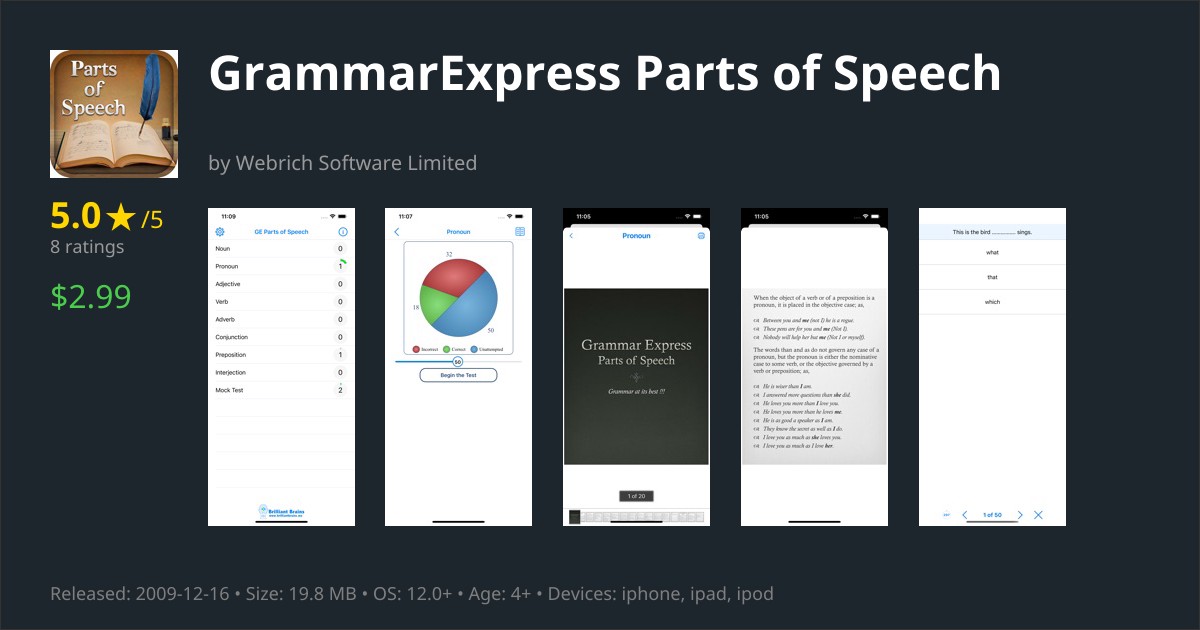 GrammarExpress Parts of Speech - Grammar Lessons & Quizzes