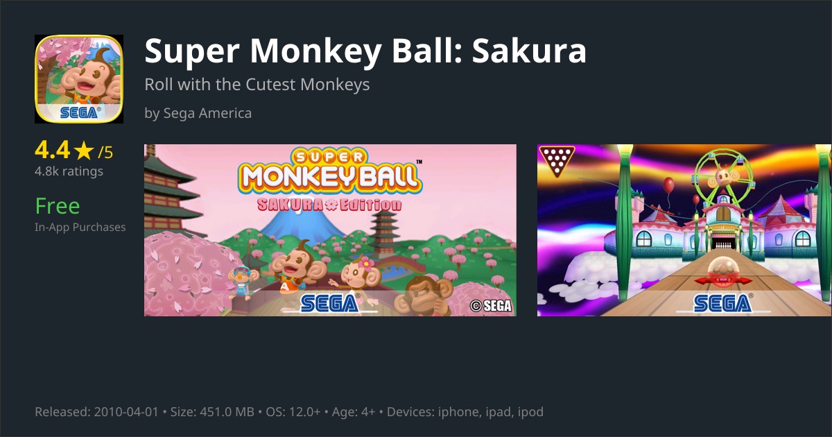 Super Monkey Ball: Sakura - Monkey Maze & Mini-Games