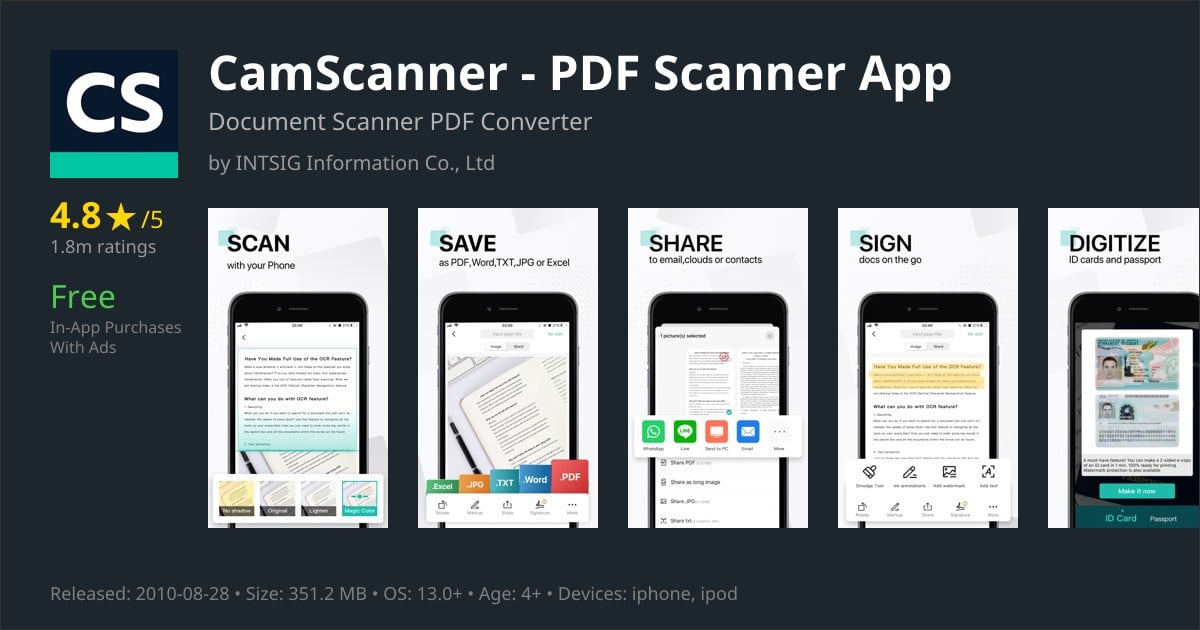CamScanner App Reviews – Features, Pricing & User Ratings