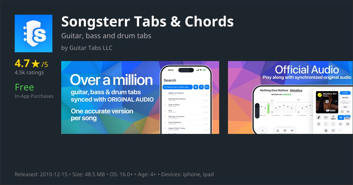 Songsterr Tabs & Chords app for iPhone — Download