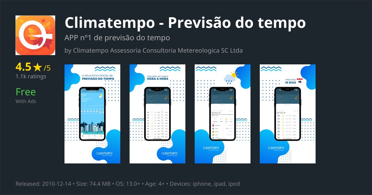 Climatempo App Reviews – Features, Alternatives & User Ratings