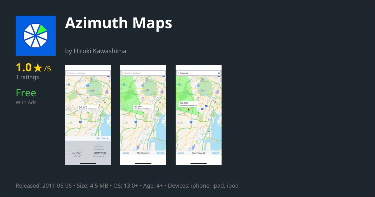 Azimuth Maps App for iPhone - Download