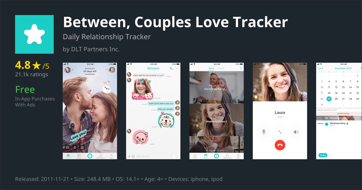Between, Couples Love Tracker app for iPhone — Download