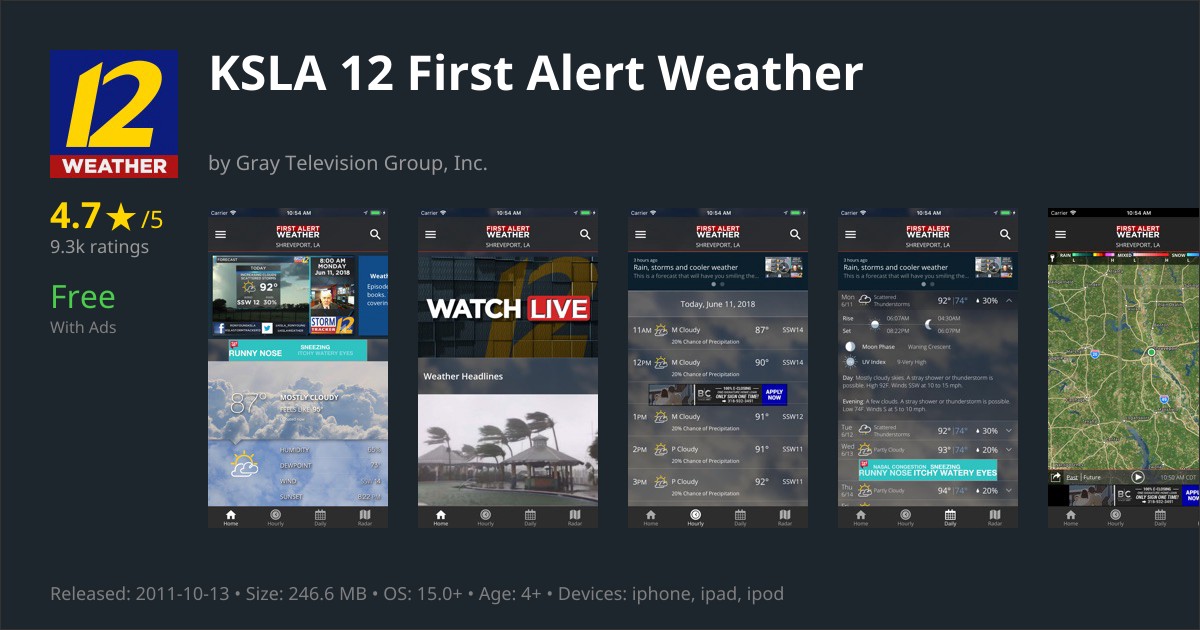 KSLA 12 First Alert Weather app for iPhone — Download