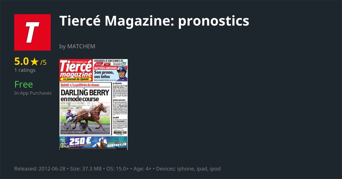 Tiercé Magazine App Reviews – Features, Pricing & User Ratings