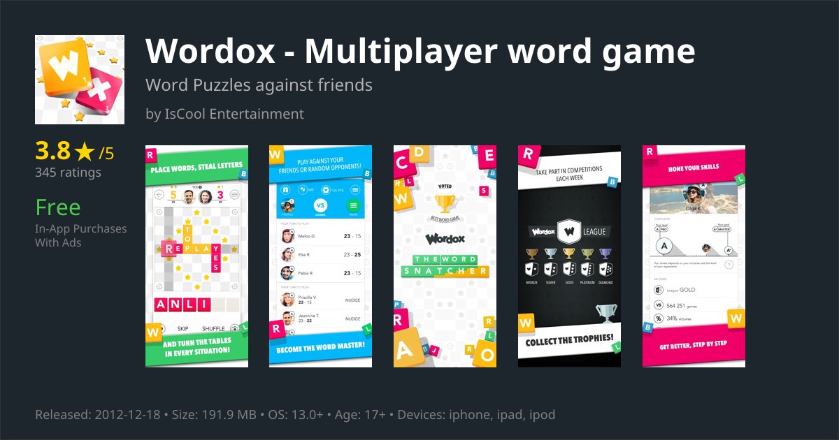 Wordox - Multiplayer Word Game & Puzzles