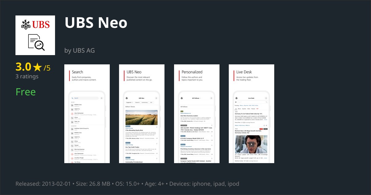 UBS Neo App Reviews – Features, Alternatives & User Ratings