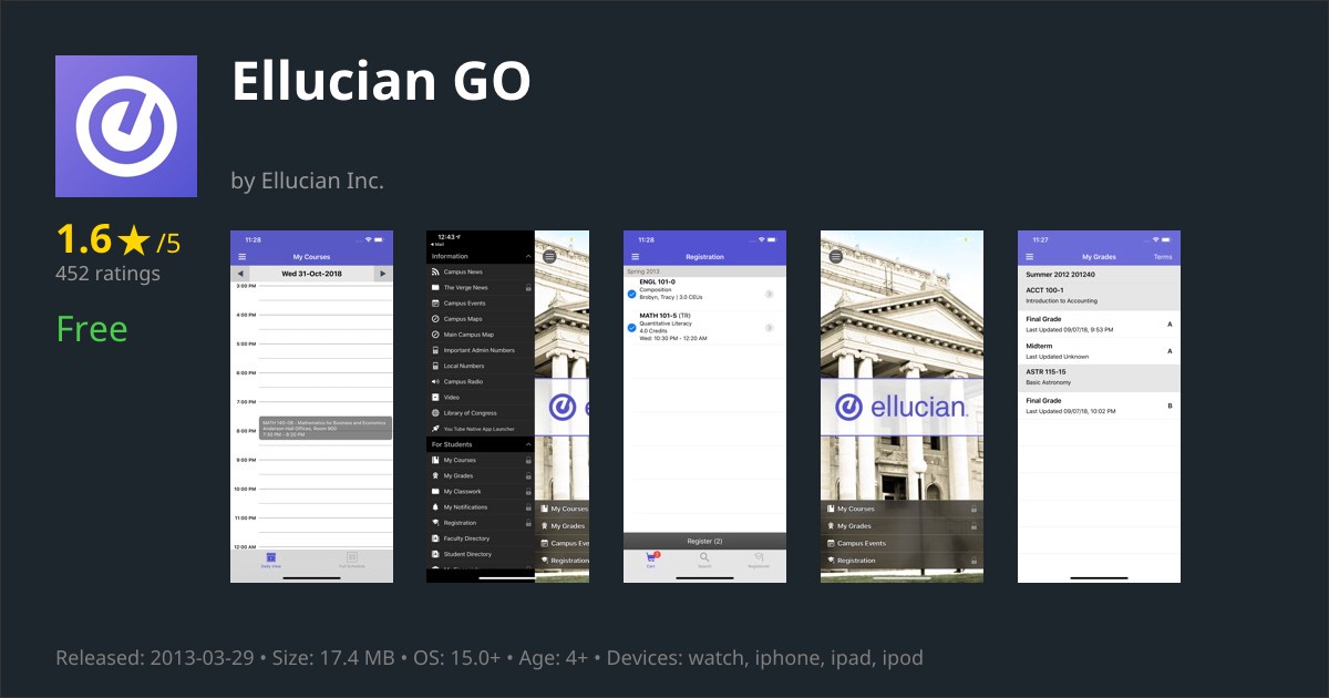 Ellucian GO App Reviews – Features, Alternatives & User Ratings