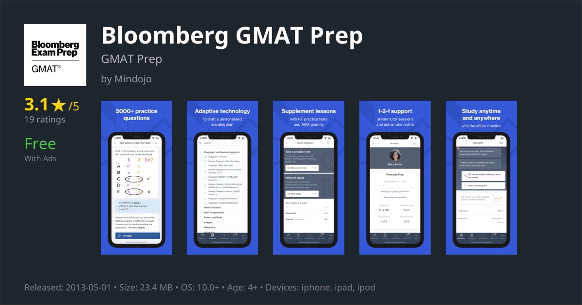 Bloomberg GMAT Prep App Reviews – Features, Alternatives & User Ratings