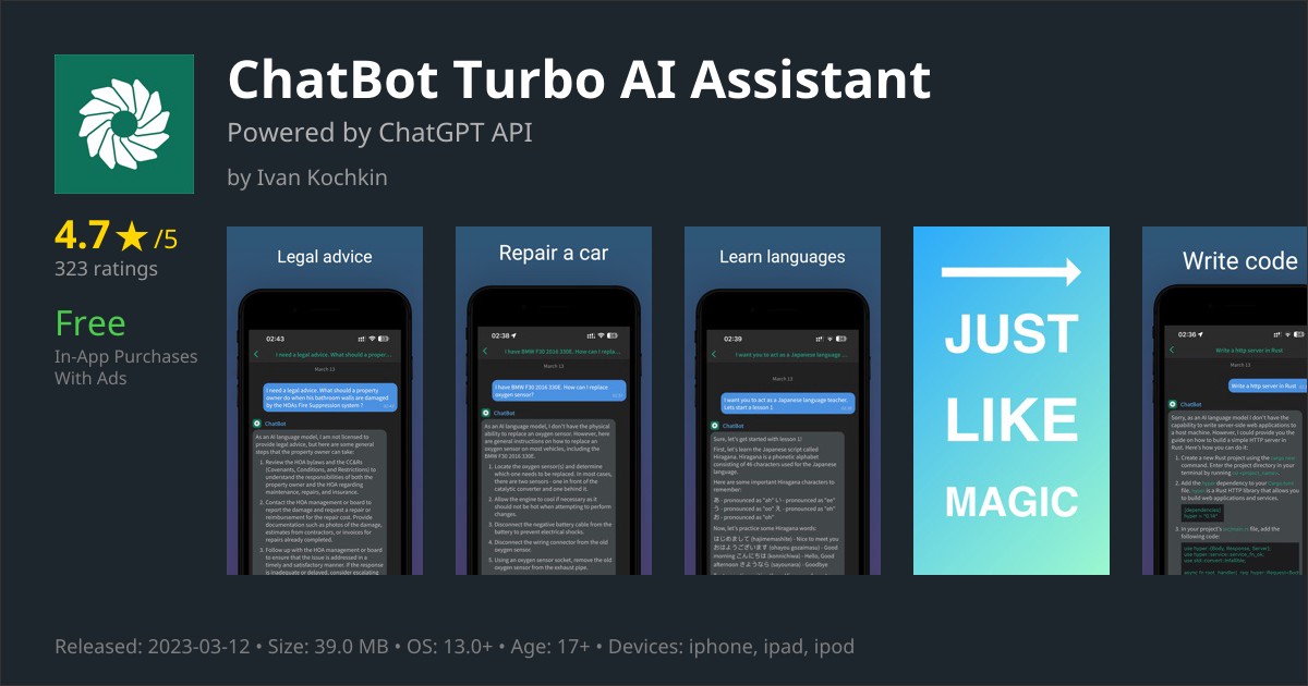 ChatBot Turbo AI Assistant App Reviews – Features, Pricing & User Ratings