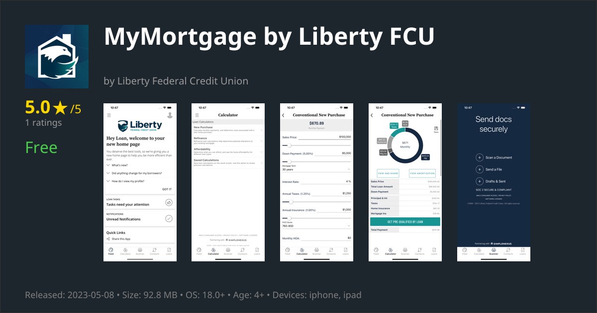 MyMortgage by Liberty FCU App for iPhone - Download
