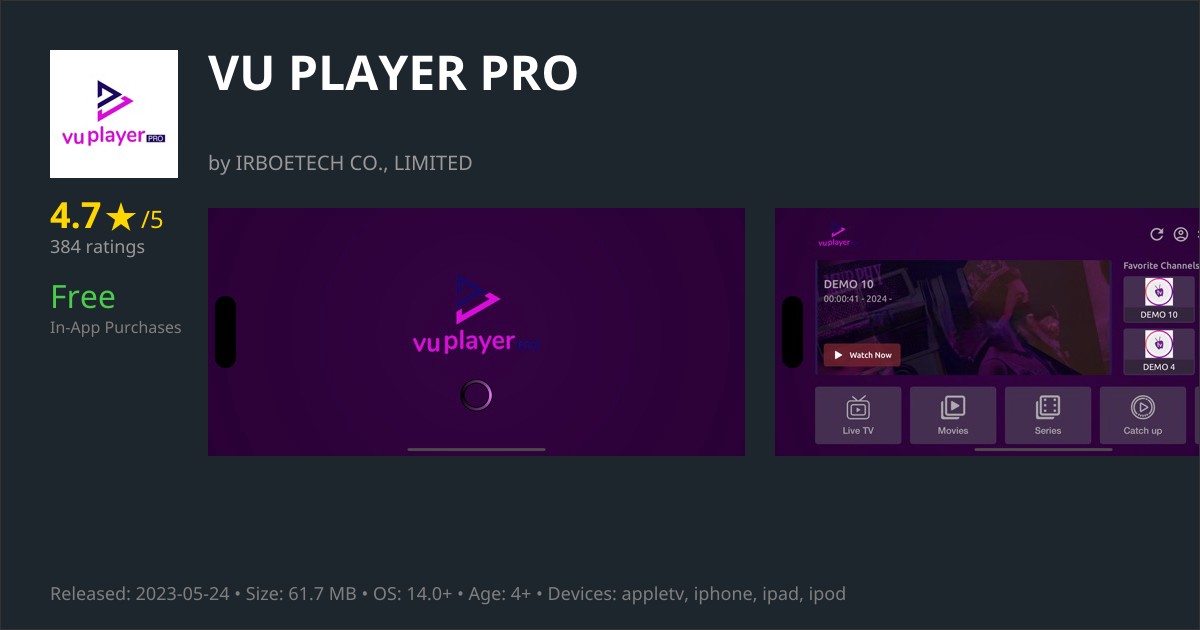 VU PLAYER PRO - Smart TV M3U Media Player