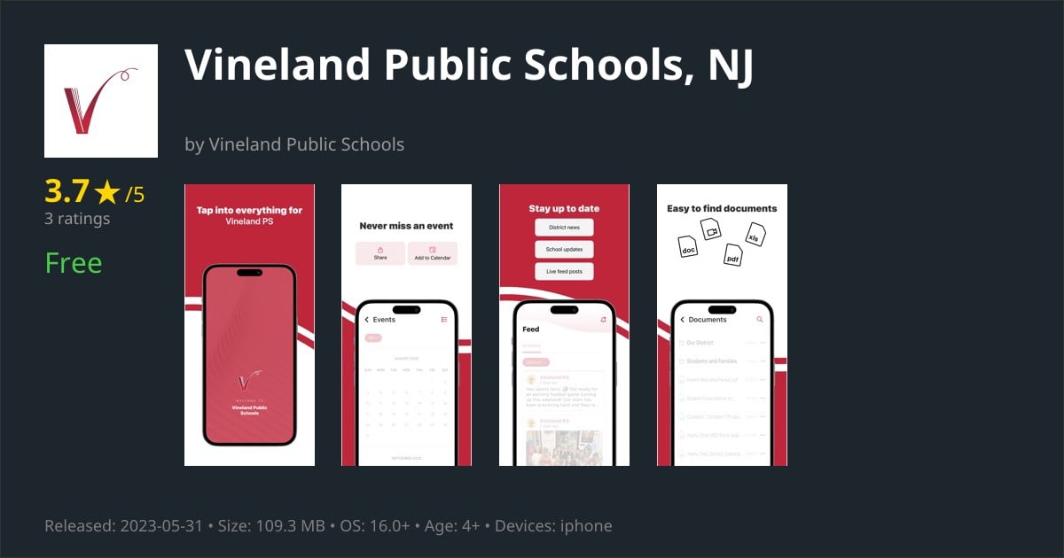 Vineland Public Schools, NJ App for iPhone - Download