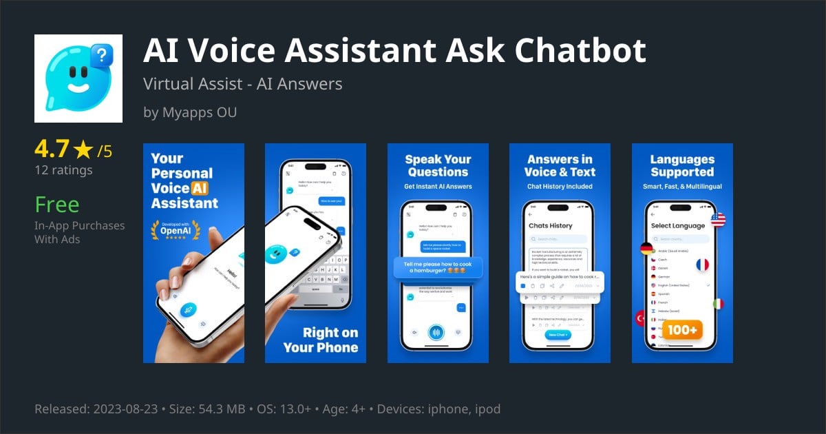 AI Voice Assistant Ask Chatbot app for iPhone — Download