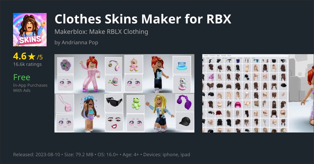 Clothes Skins Maker for RBX app for iPhone — Download