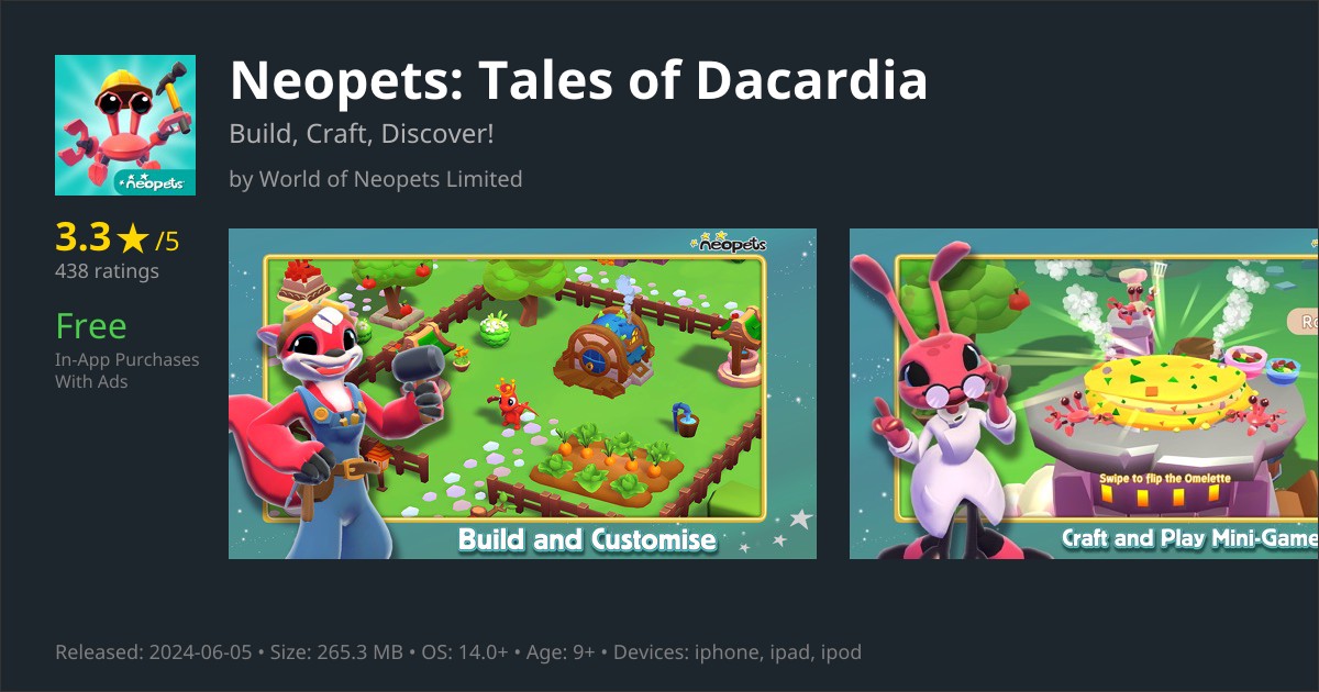 Neopets: Tales of Dacardia - Build, Craft, Explore