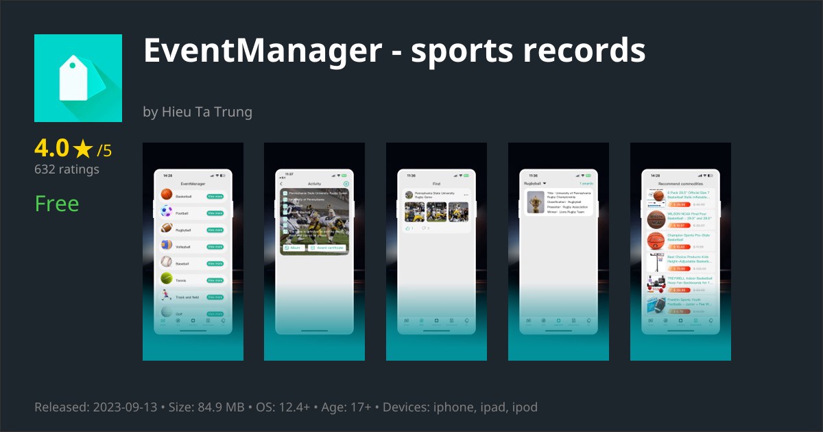 EventManager - Sports Records & Event Tracking