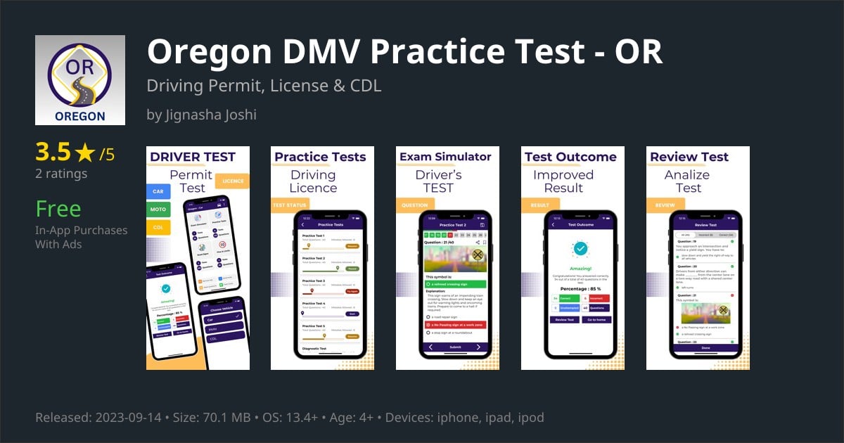Oregon DMV Practice Test App for iPhone - Download