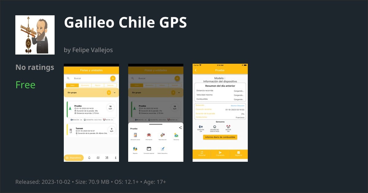 Galileo Chile GPS app for iOS — Download