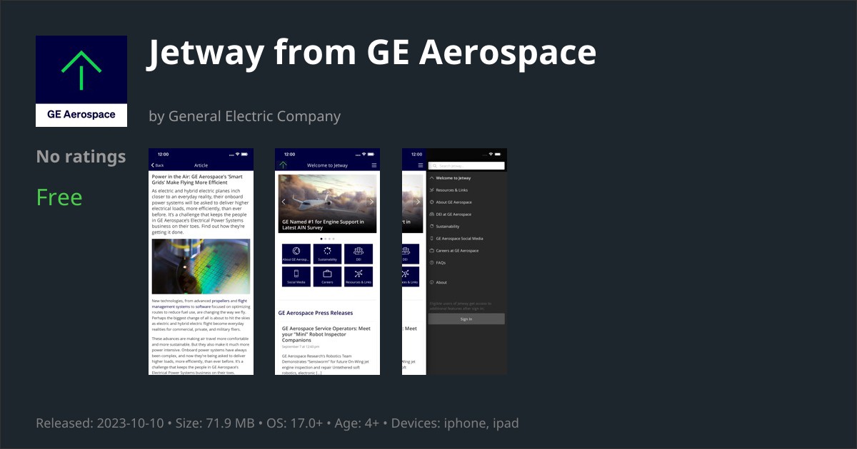 Jetway from GE Aerospace App Reviews – Features, Alternatives & User ...