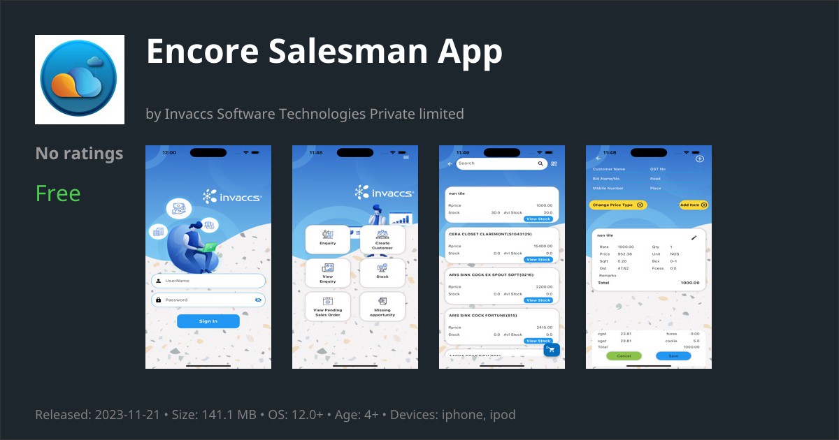 Encore Salesman App App Reviews – Features, Alternatives & User Ratings