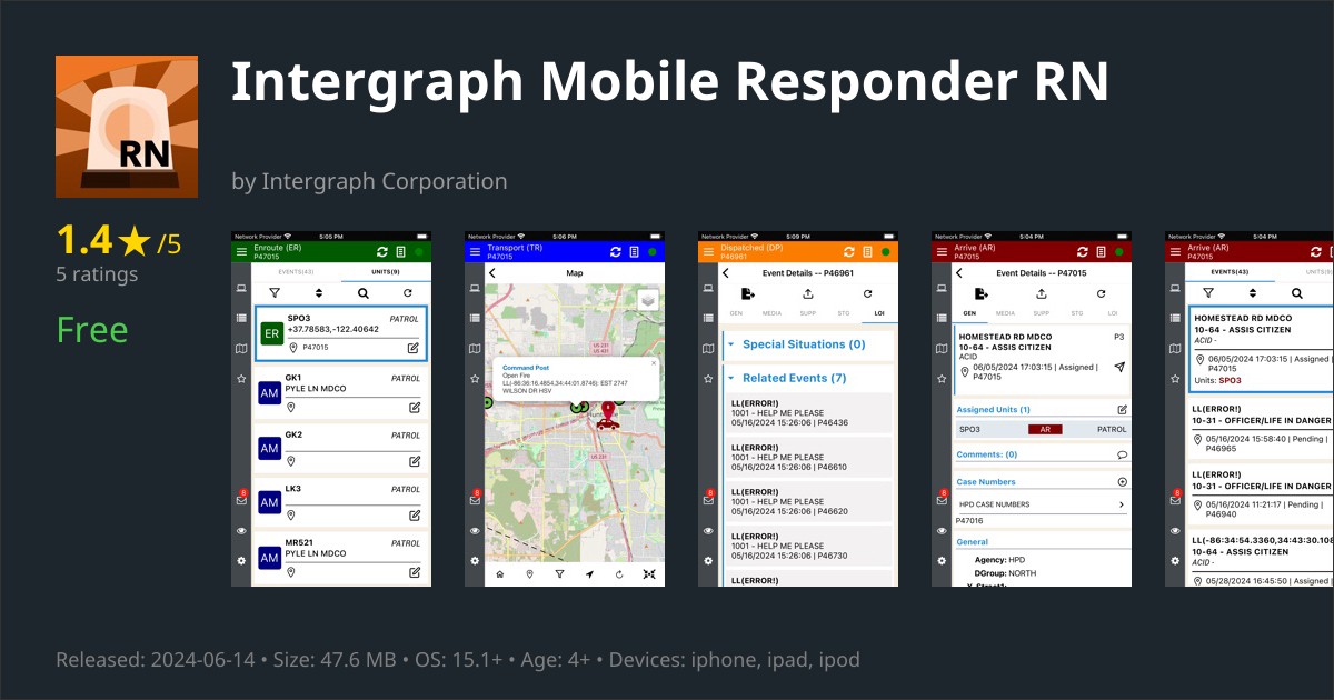 Intergraph Mobile Responder RN App Reviews – Features, Alternatives ...