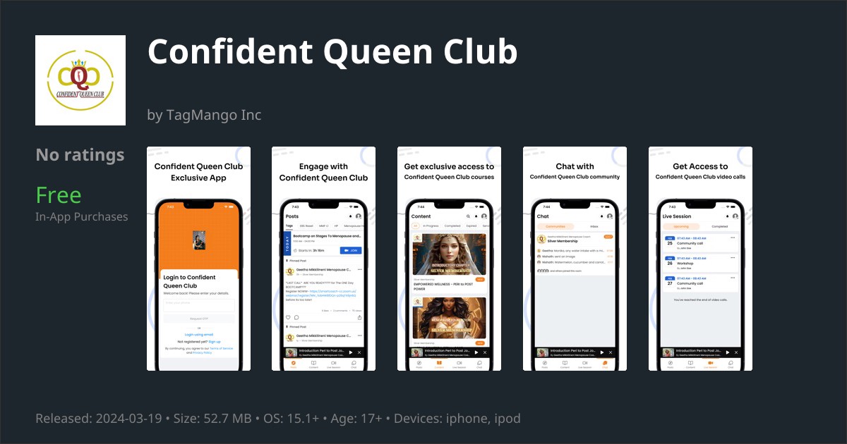Confident Queen Club App Reviews – Features, Pricing & User Ratings