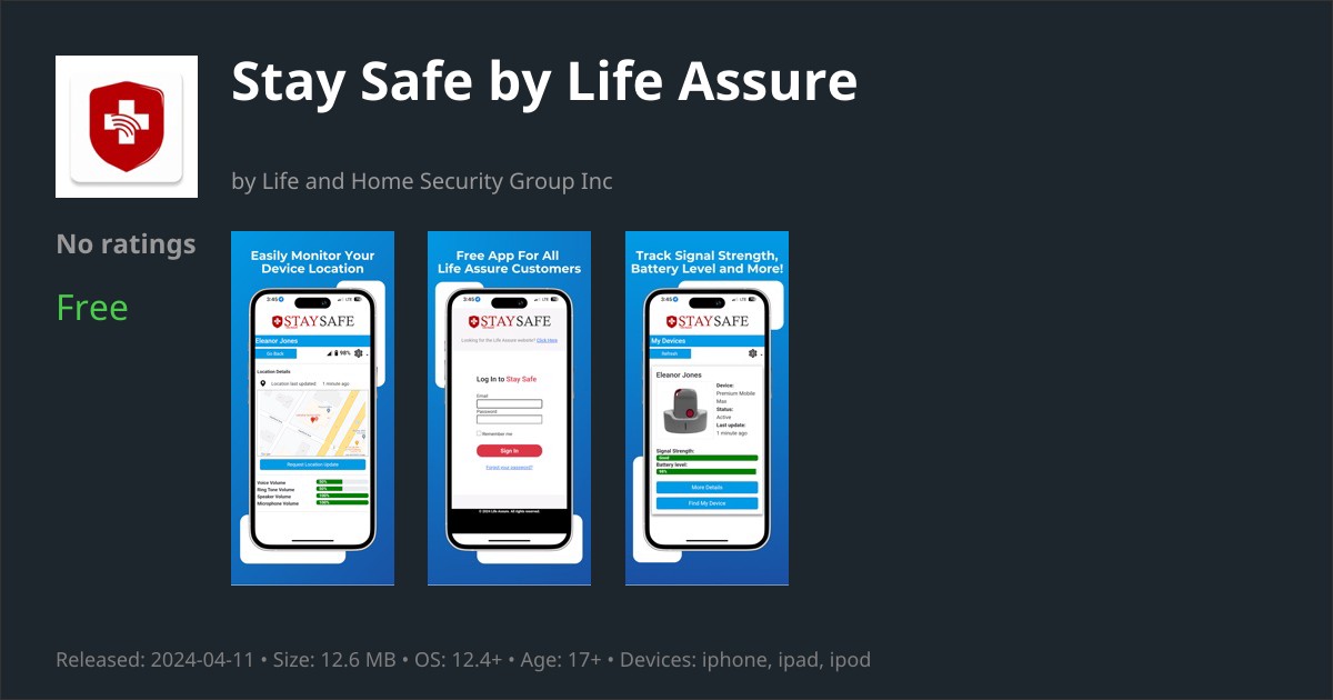 Stay Safe by Life Assure App for iPhone - Download