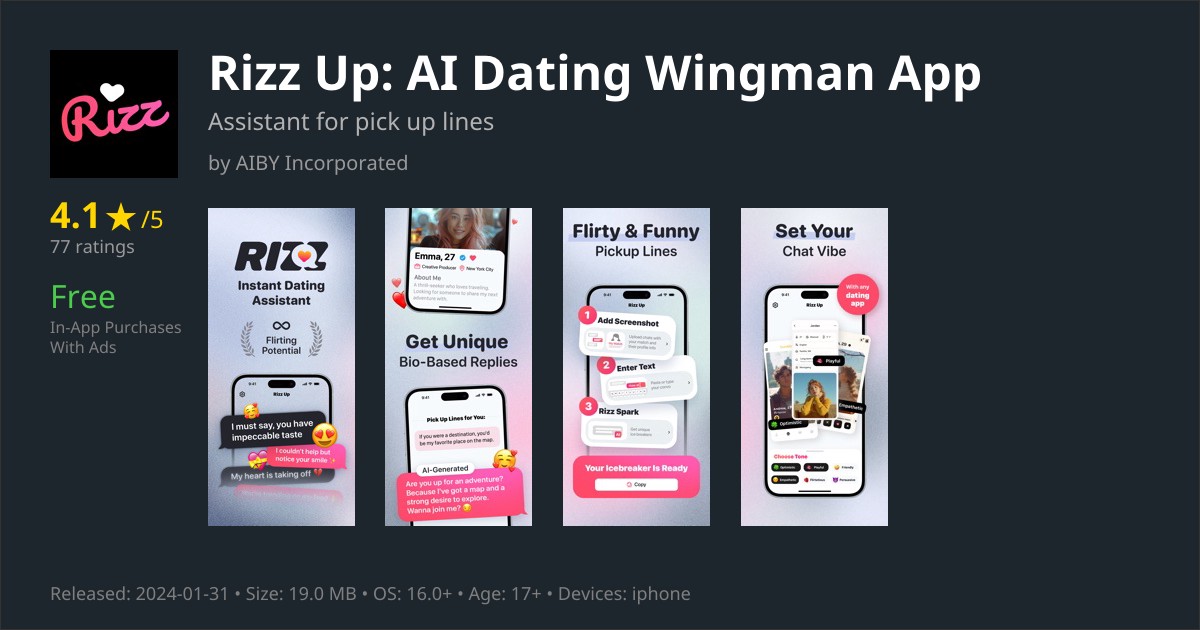 Rizz Up App Reviews – Features, Pricing & User Ratings
