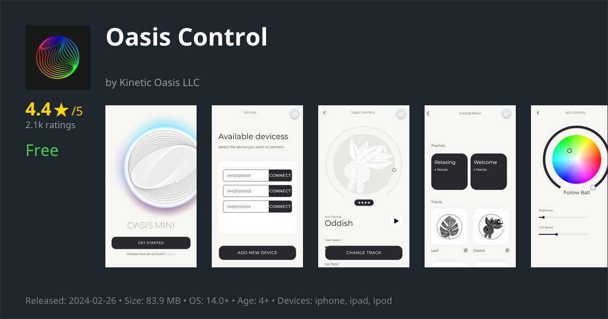 Oasis Control - Kinetic Art Canvas App | AppsHunter