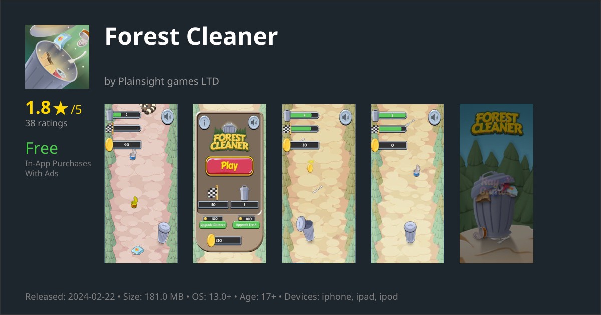 Forest Cleaner Game Reviews – Features, Pricing & User Ratings