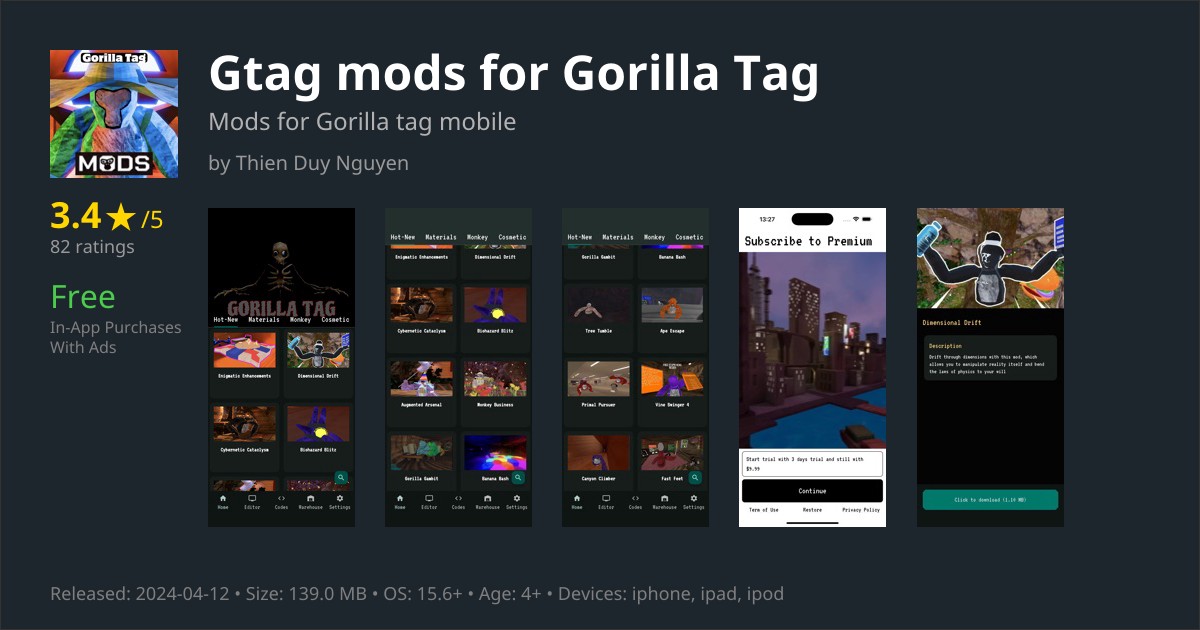 Gtag Mods for Gorilla Tag - Mods, Skins, Maps