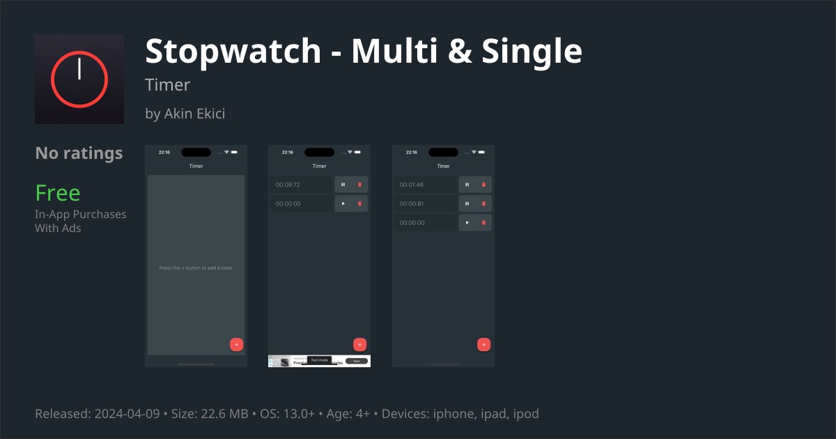 Stopwatch App for iPhone - Download
